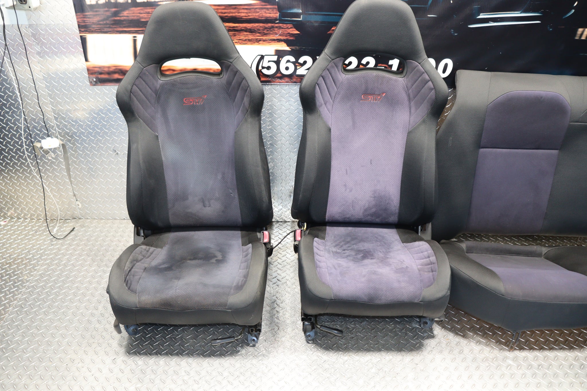 JDM SUBARU IMPREZA WRX STI S202 BUGEYE COMPLETE FRONT AND REAR SEATS L ...