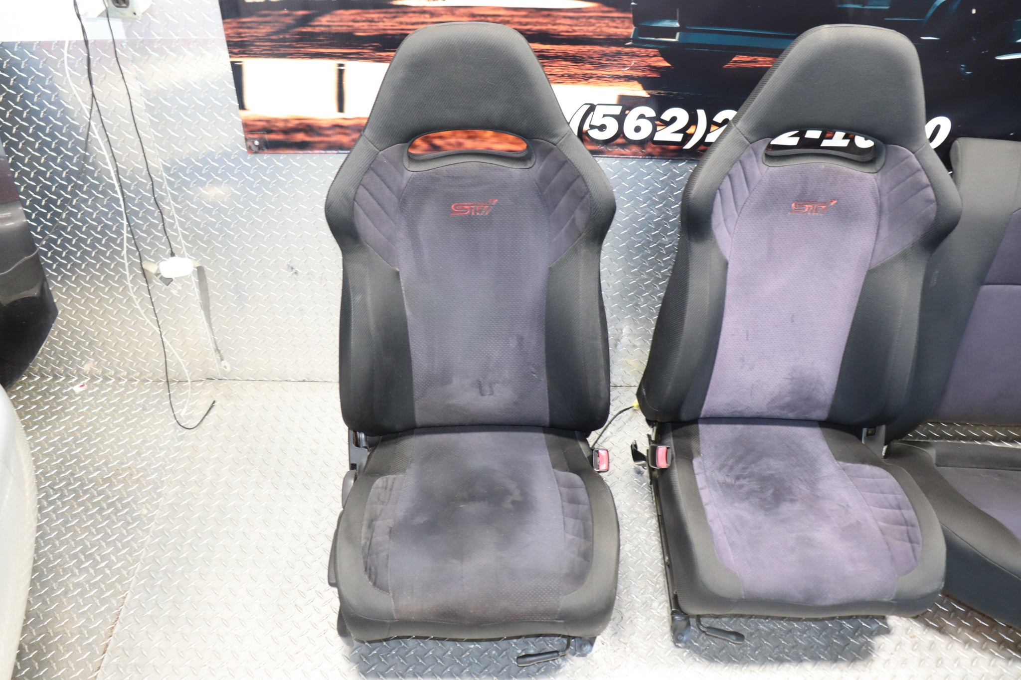 JDM SUBARU IMPREZA WRX STI S202 BUGEYE COMPLETE FRONT AND REAR SEATS L ...