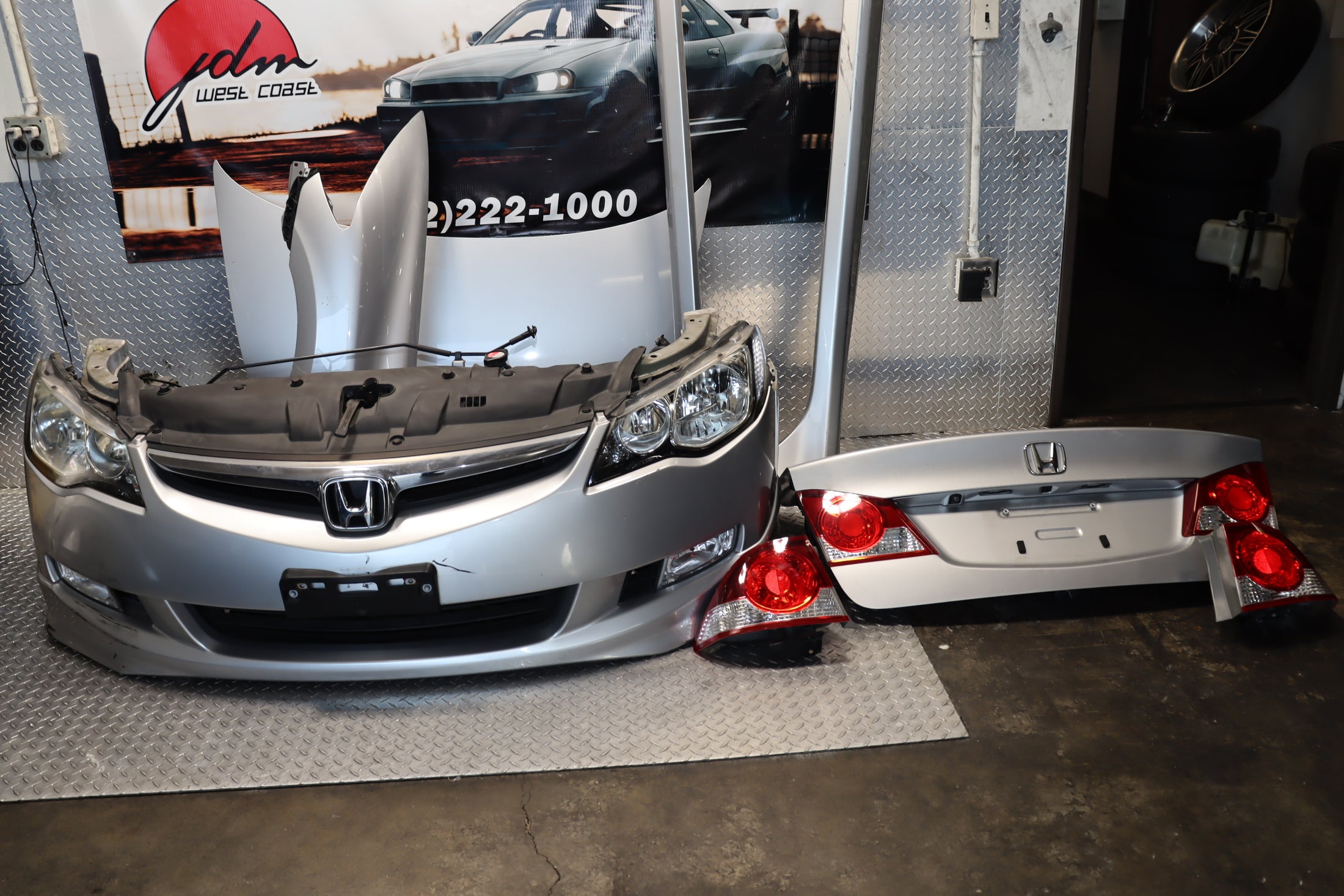 JDM HONDA CIVIC FD2 ACURA CSX FRONT NOSE CUT AND REAR END CONVERSION S ...